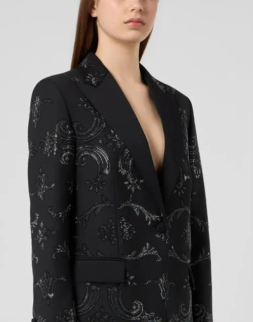 Philipp Plein Boyfriend's Fit Blazer Baroque Strass