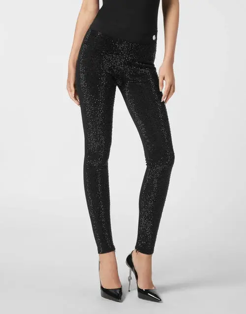 Philipp Plein Leggings Mix Strass - Black