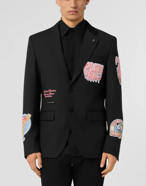 Philipp Plein Gigolo Fit Blazer Ice Cream Patches