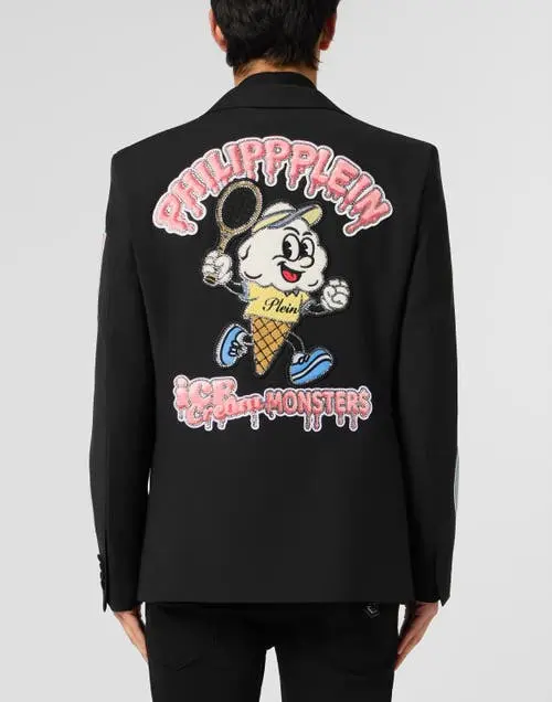 Philipp Plein Gigolo Fit Blazer Ice Cream Patches