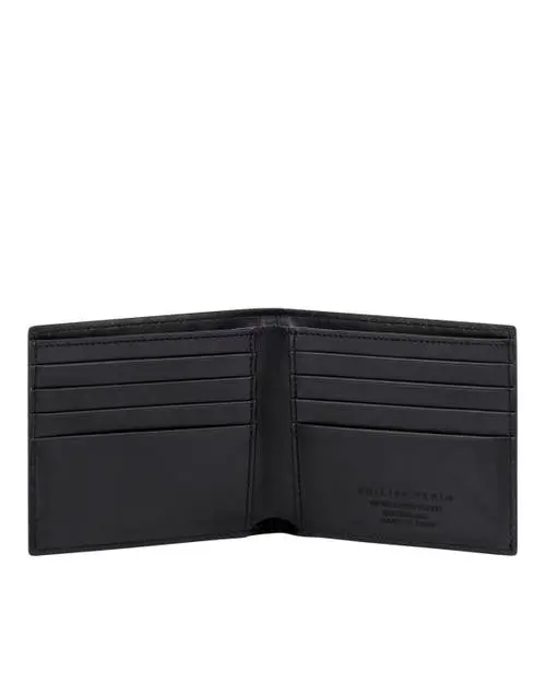 Philipp Plein Leather French Wallet Cocco