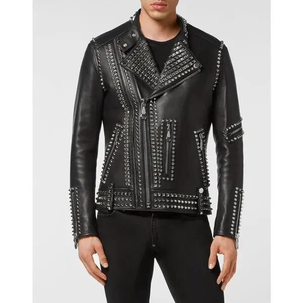 Philipp Plein Leather Biker
