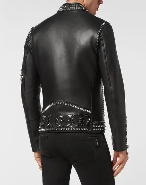 Philipp Plein Leather Biker