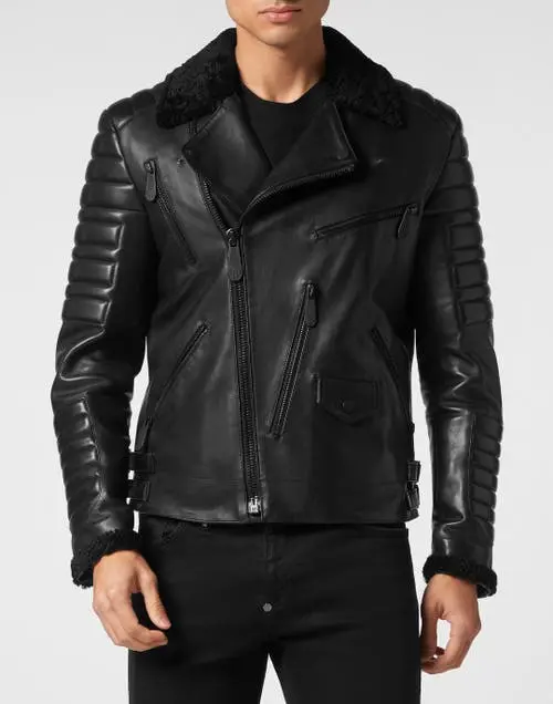 Philipp Plein Leather Biker Gothic Plein