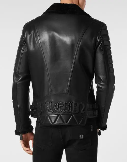 Philipp Plein Leather Biker Gothic Plein