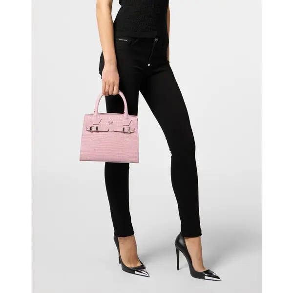 Philipp Plein Crocodile-effect Leather Shopper Bag - Rose/pink