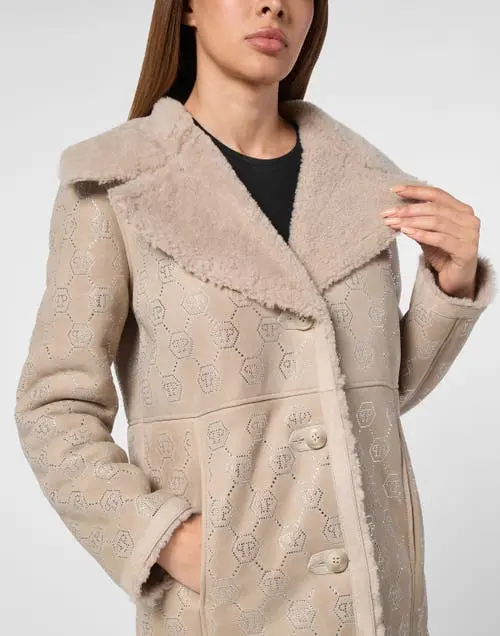Philipp Plein Monogram Shearling Coat