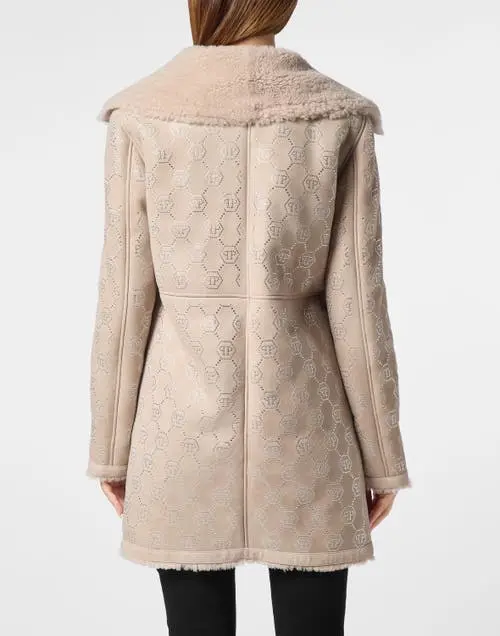 Philipp Plein Monogram Shearling Coat