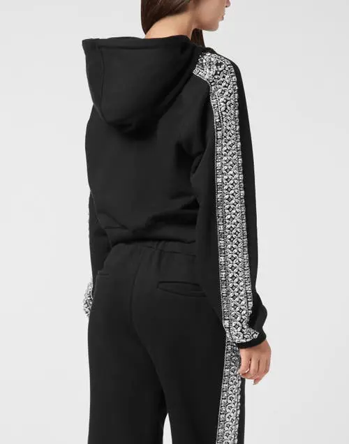 Philipp Plein Cropped Hoodie Crystal