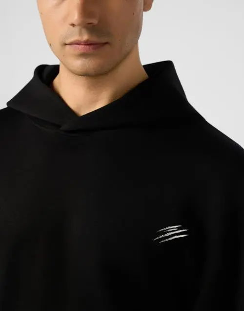 PLEIN SPORT Fleece Hoodie Chrome Scratch