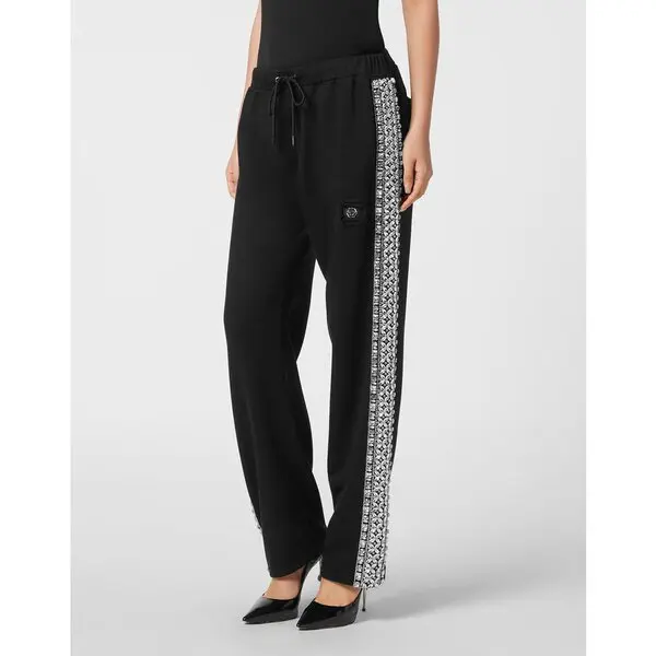 Philipp Plein Jersey Jogging Pants Crystal - Black