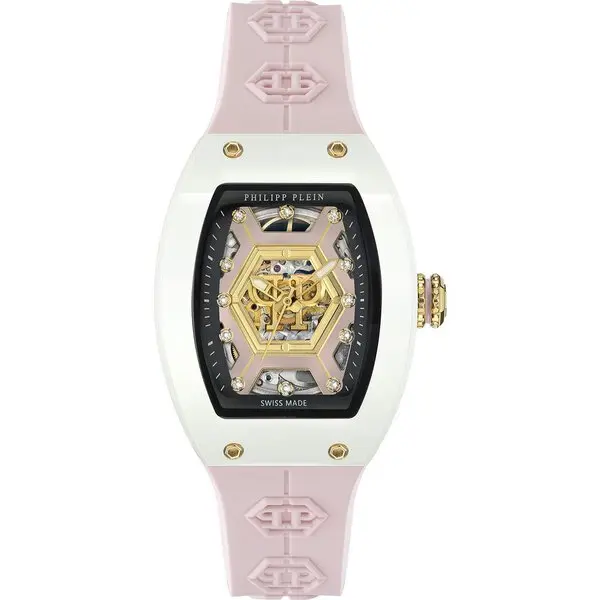 Philipp Plein Diamond Crypto Queen Cherry Blossom Ice Queen Watch - Rose/pink