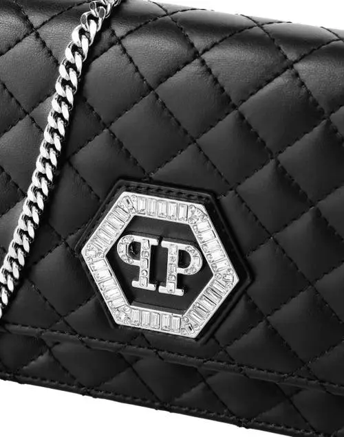 Philipp Plein Nappa Leather Mini Shoulder Matelasse - Black