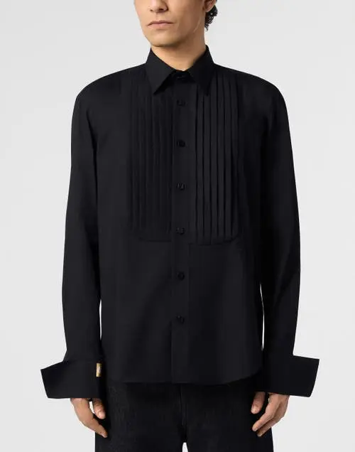 BILLIONAIRE Gold Cut Tuxedo Shirt