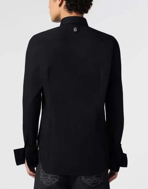 BILLIONAIRE Gold Cut Tuxedo Shirt