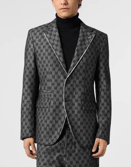 Philipp Plein Miami Vice Fit Blazer Jacquard Monogram
