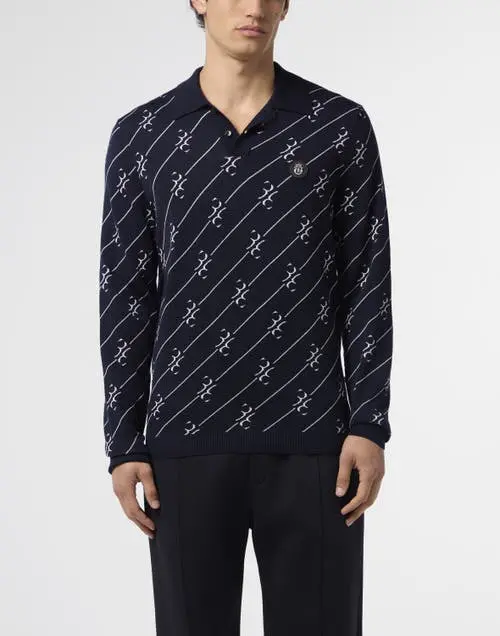 BILLIONAIRE Polo Longsleeve All-over Bb