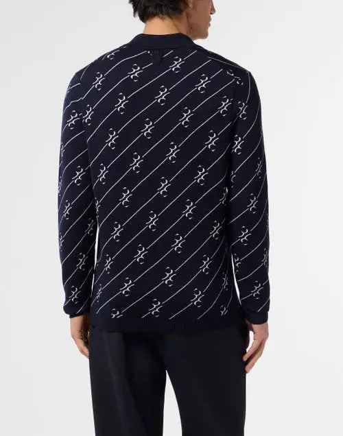 BILLIONAIRE Polo Longsleeve All-over Bb - Navy