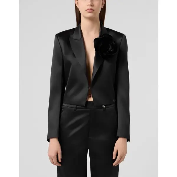Philipp Plein Satin Bolero Flower