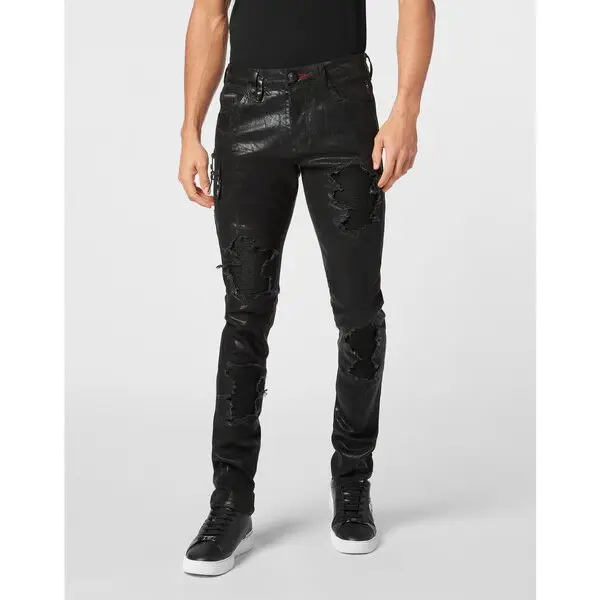 Philipp Plein Jeans Straight Cut Camouflage - Blackink