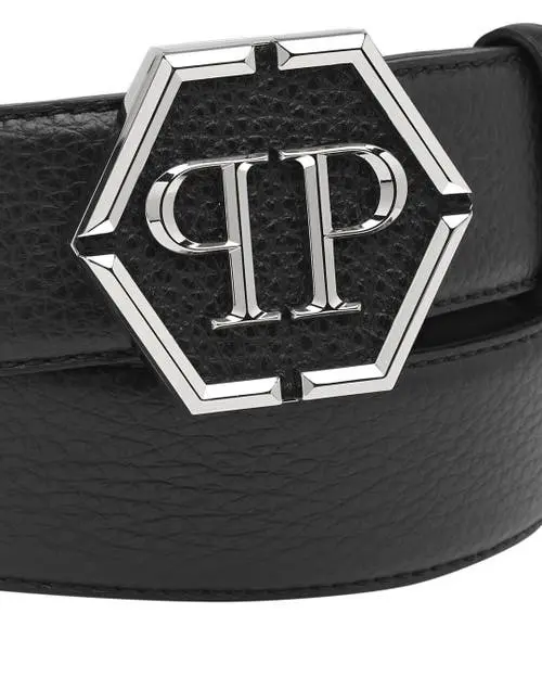 Philipp Plein Leather Belt Hexagon