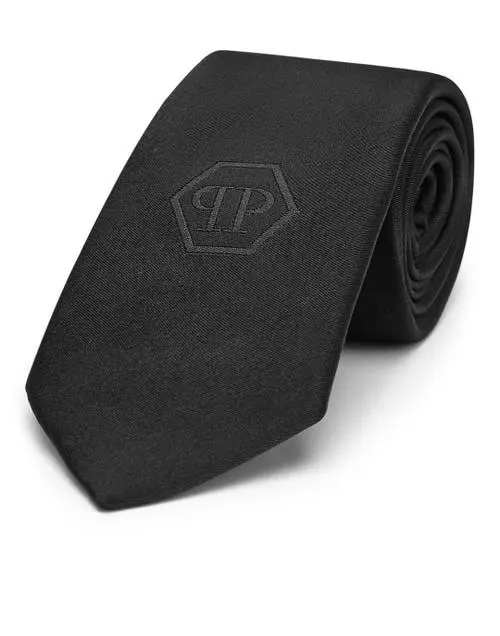 Philipp Plein Thick Tie Hexagon - Black