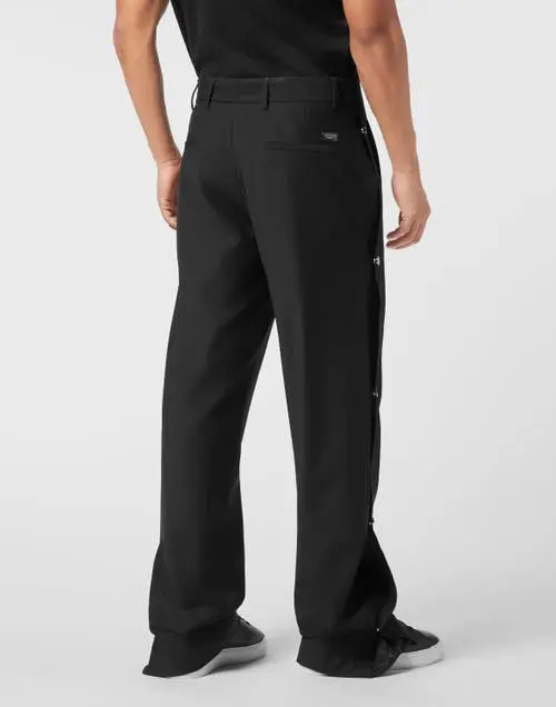 Philipp Plein Loose Fit Trousers With Inserts Monogram