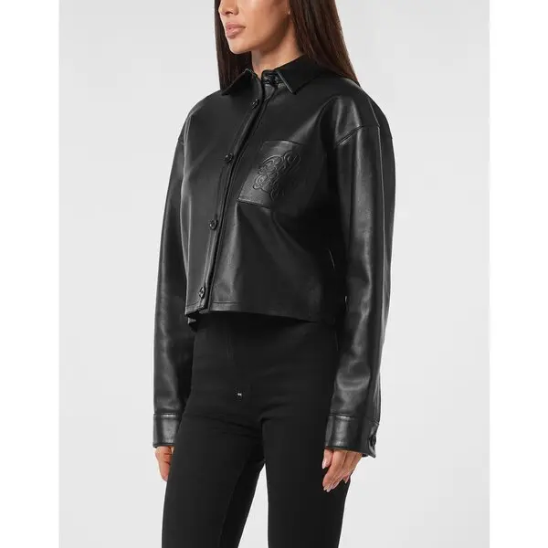 Philipp Plein Leather Shirt Signature