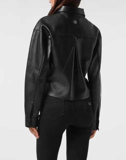 Philipp Plein Leather Shirt Signature