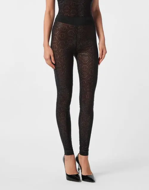 Philipp Plein Sport Leggings Monogram - Black