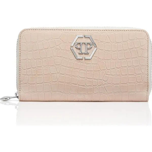 Philipp Plein Nubuck Rounded Zip Wallet