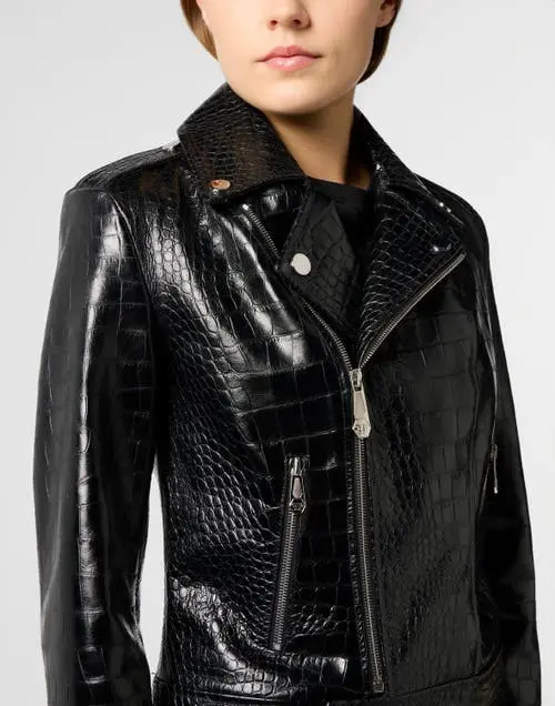 Philipp Plein Biker Jacket Cocco