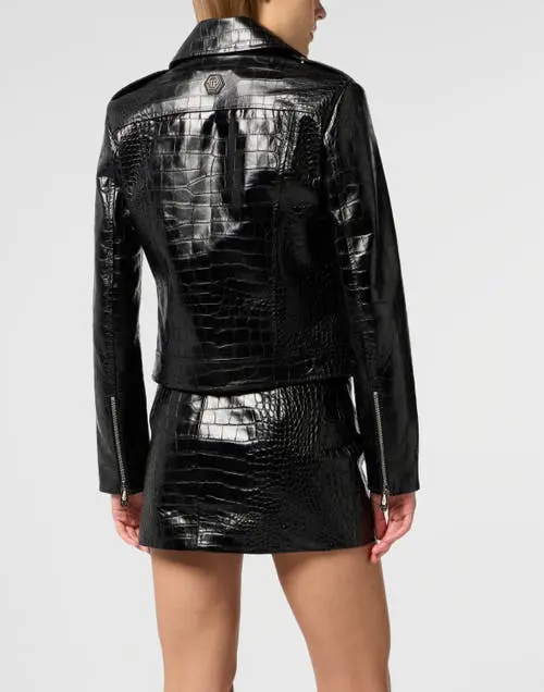 Philipp Plein Biker Jacket Cocco