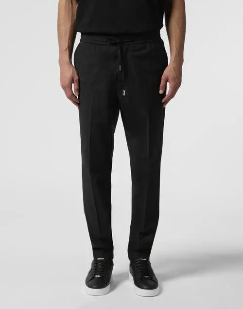 Philipp Plein Wool Gigolo Fit Trousers - Black