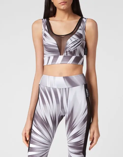 PLEIN SPORT Tie-dye Jogging Cropped Top Scratch