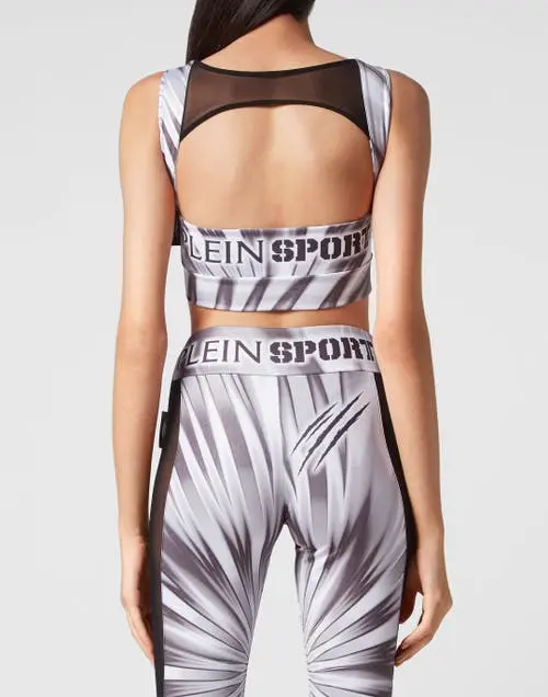 PLEIN SPORT Tie-dye Jogging Cropped Top Scratch
