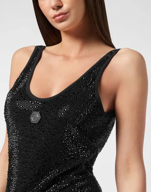 Philipp Plein Tank Top Mix Strass