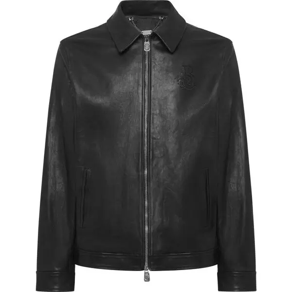 BILLIONAIRE Leather Jacket - Black