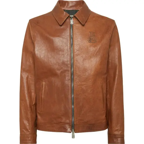 BILLIONAIRE Leather Jacket - Brown