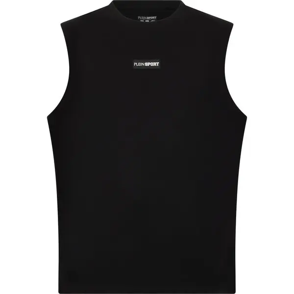 PLEIN SPORT Slub Cotton Tanktop - Black