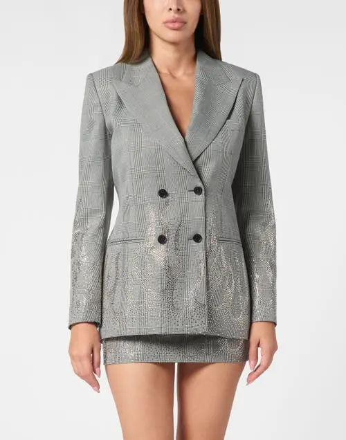 Philipp Plein Wool Gold Fit Blazer Ls Flame - Black
