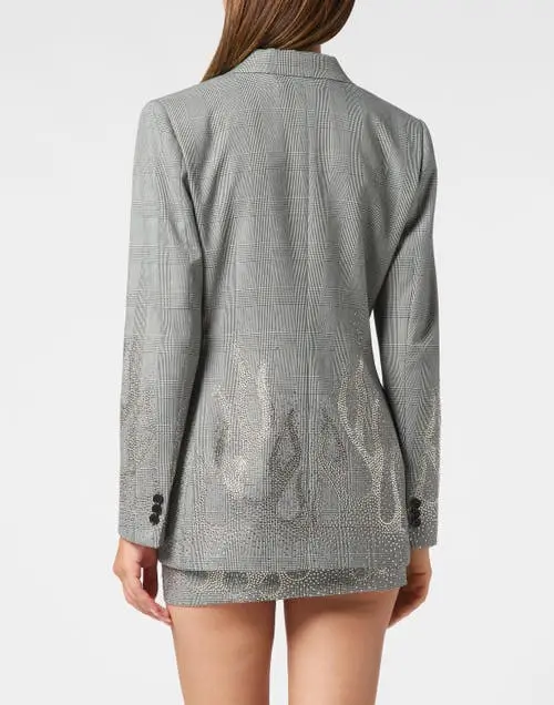 Philipp Plein Wool Gold Fit Blazer Ls Flame