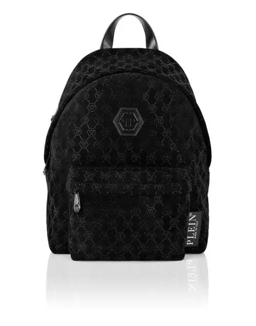 PLEIN SPORT Backpack Monogram - Black/black