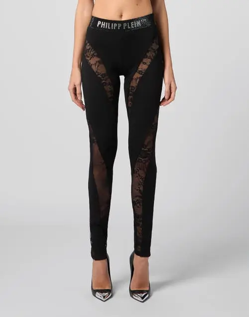 Philipp Plein Multicutting Leggings Lace - Black