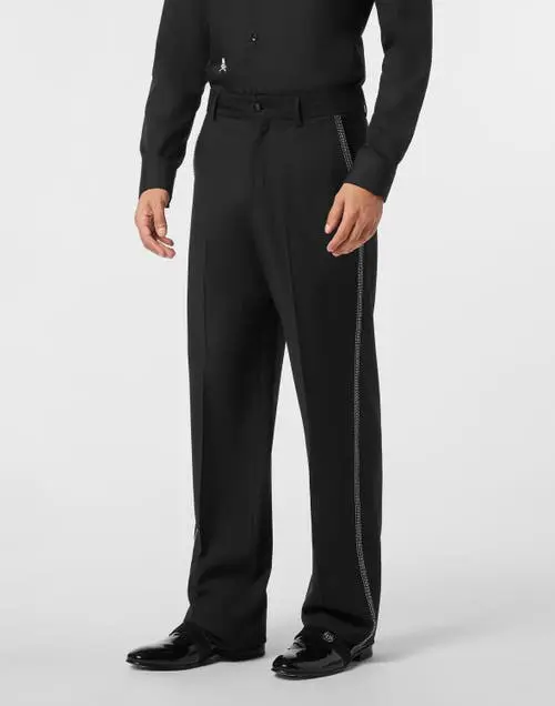 Philipp Plein Wide Leg Trousers - Black