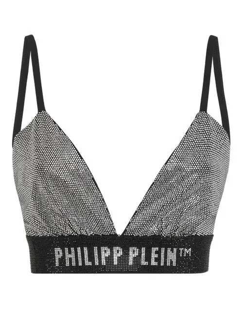 Philipp Plein Bra Stones - White