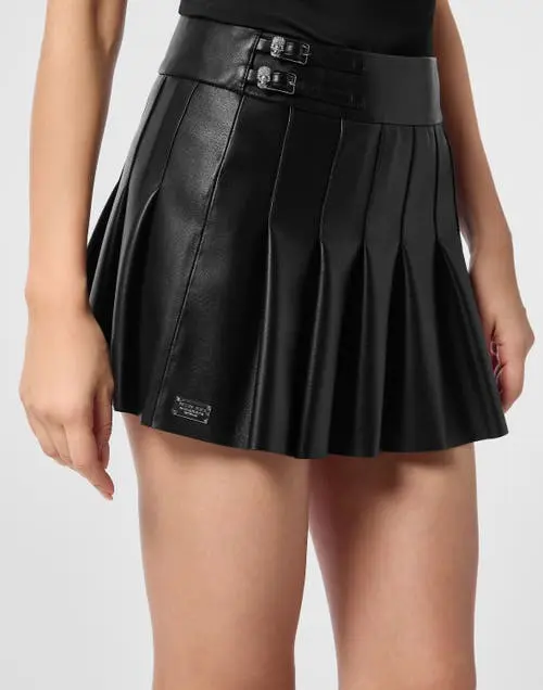 Philipp Plein Leather Skirt Mini