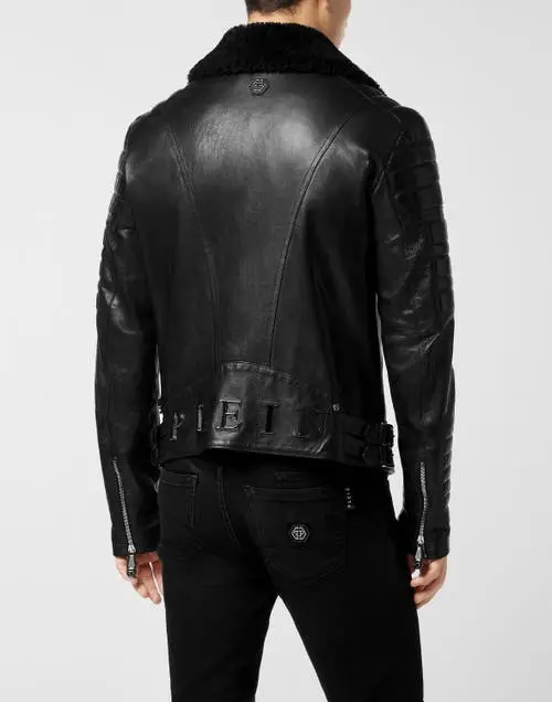 Philipp Plein Leather Biker