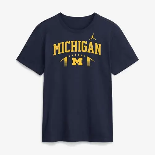 JORDAN BRAND Michigan Wolverines Primetime Football Icon T-shirt - Navy
