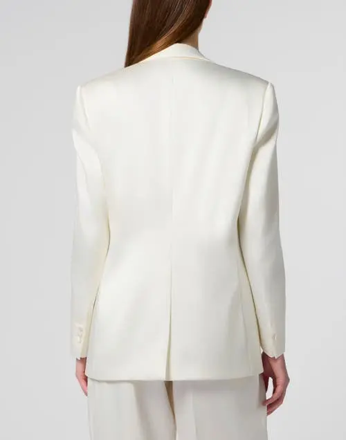 Philipp Plein Double-breasted Satin Blazer Roses - White